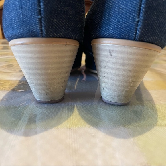 Fayva | Shoes | Vintage Navy Blue Dungaree Heels | Poshmark